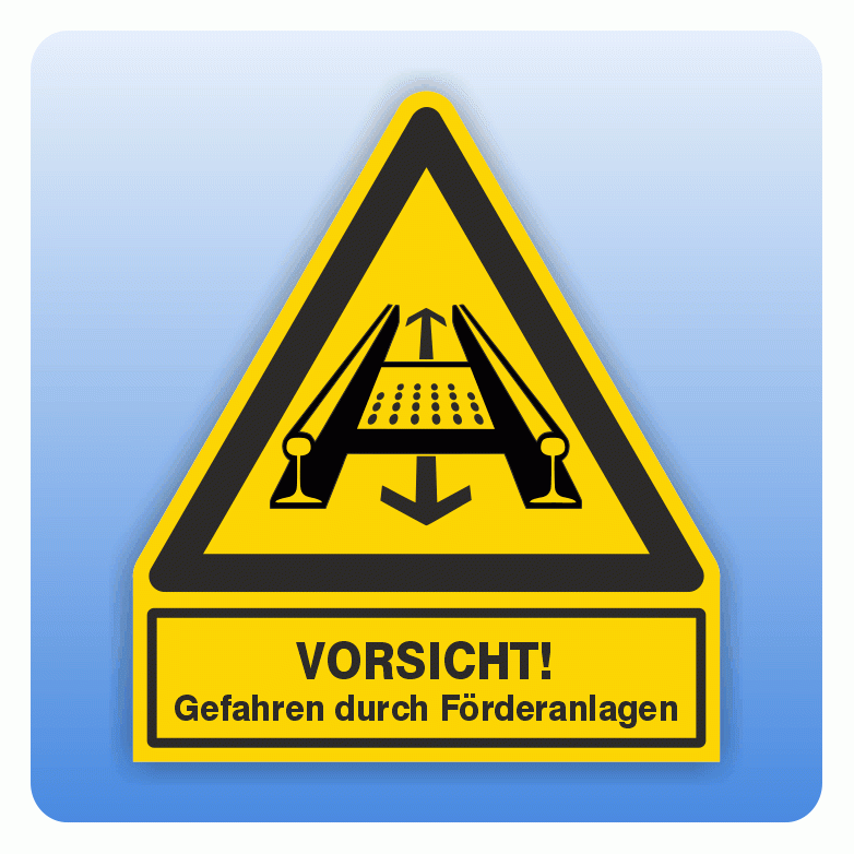 Kombi Warnsymbol Vorsicht Gefahren durch Förderanlagen | Kombi ...