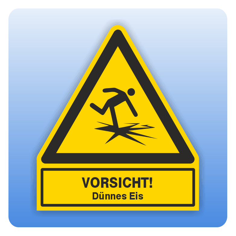 Kombi Warnsymbol Vorsicht Dünnes Eis W043 | Kombi Warnsymbole ...