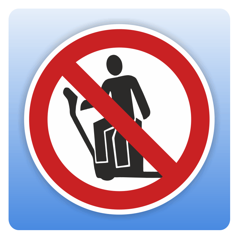 Verbotsschild Auf Hubwagen mitfahren verboten | Verbotsschilder ...