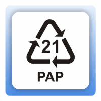 Recycling Code 21 PAP (Pappe) Aufkleber | Recycling Code Aufkleber ...