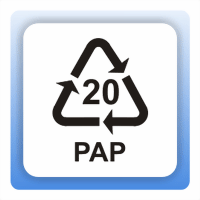 Recycling Code 20 PAP (Wellpappe) Aufkleber | Recycling Code Aufkleber ...