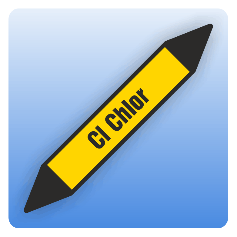 Rohrleitungskennzeichnung CL Chlor nach DIN 2403 | Kategorie ...