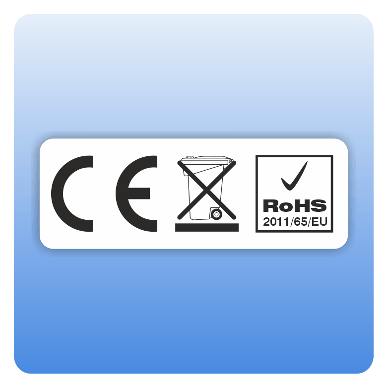 CE WEEE RoHS Kombizeichen weiss Aufkleber | CE und Kombizeichen ...