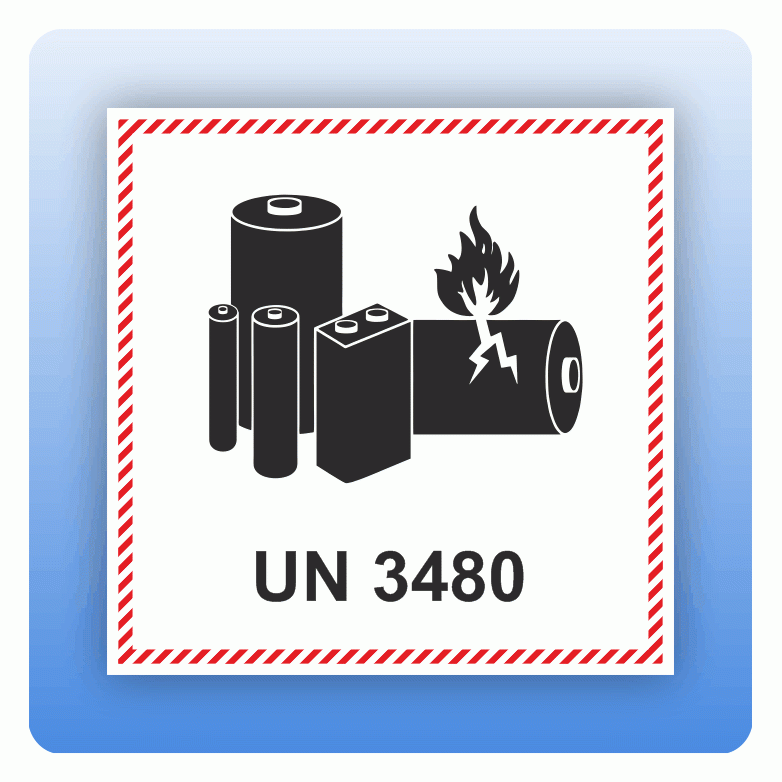 Bestellen Sie ADR -Aufkleber UN 3480 Lithium Ionen Batterien ohne Gerät