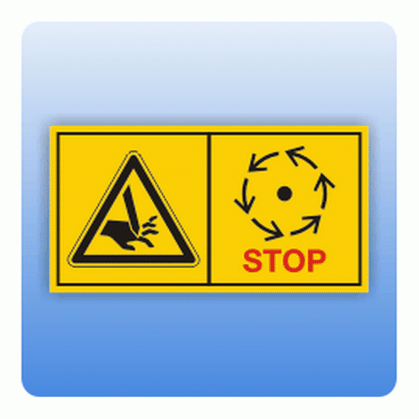 Sicherheitszeichen Maschine Stillstand (ISO 11684) Aufkleber ...