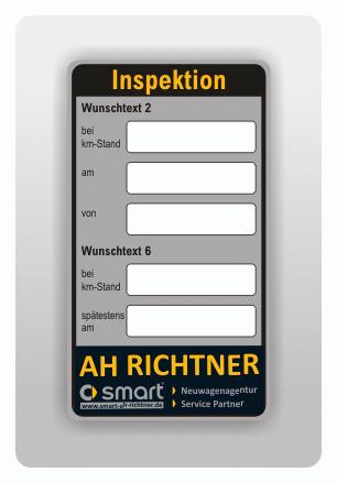 Serviceaufkleber individuell | Serviceaufkleber | PKW + LKW ...