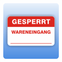 Qualitätssicherung Aufkleber "Gesperrt Wareneingang" 25x40 mm in rot ...