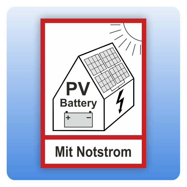 PV-Anlage mit Notstrom | Kunststoff | Feuerwehrzeichen | Brandschutz ...