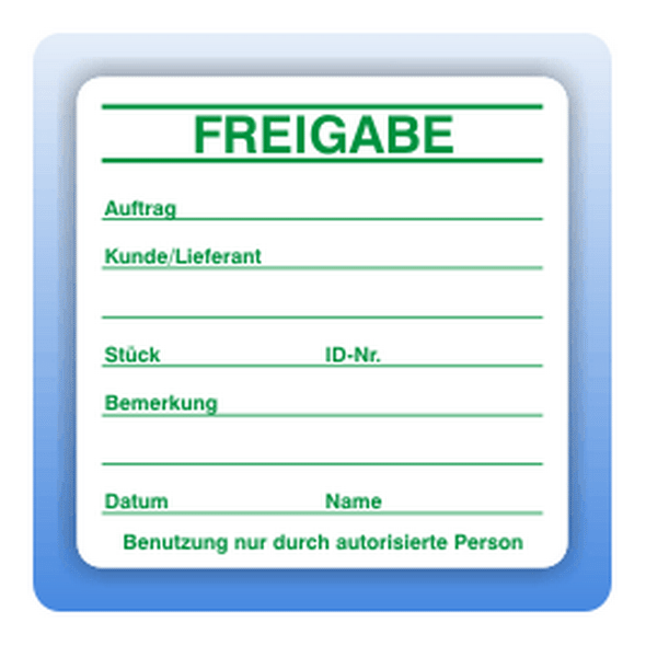 Qualitätssicherung Aufkleber "Freigabe" in grün | Folienaufkleber | QS ...