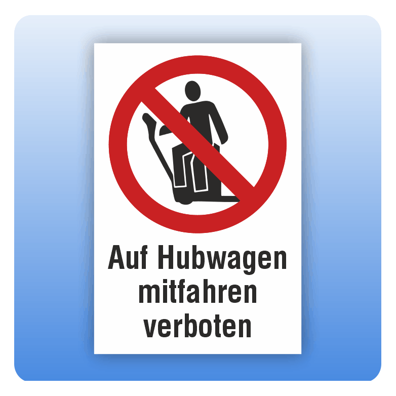 Kombi Verbotsschild Auf Hubwagen mitfahren verboten | Kombi ...