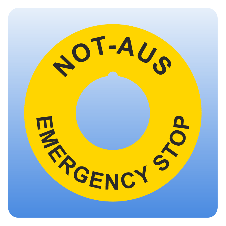 NOT-AUS / Emergency Stop Schild Aufkleber | NOT-HALT-Schilder ...