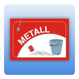 Wertstoffzeichen für Tonnen und Container Metall | Alu Dibond Schilder ...