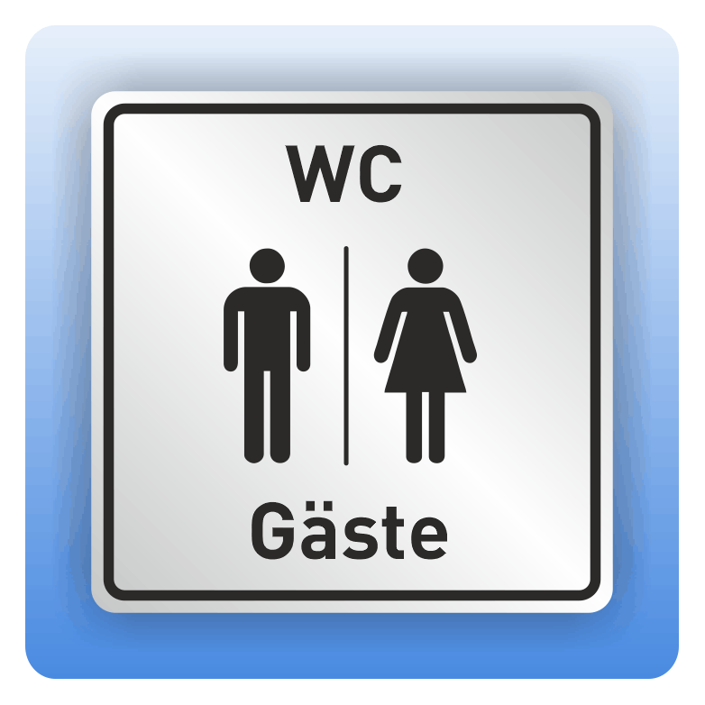 Symbolschild mit Piktogramm WC Gäste aus Alu | Symbolschilder mit ...