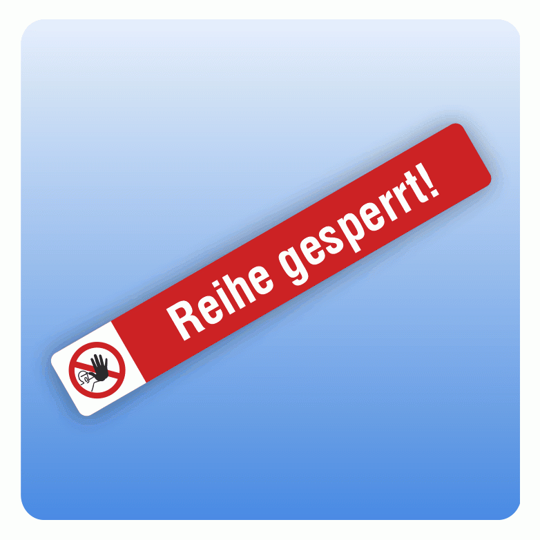Aufkleber Regalbeschriftung Reihe gesperrt | Regalbeschriftung ...