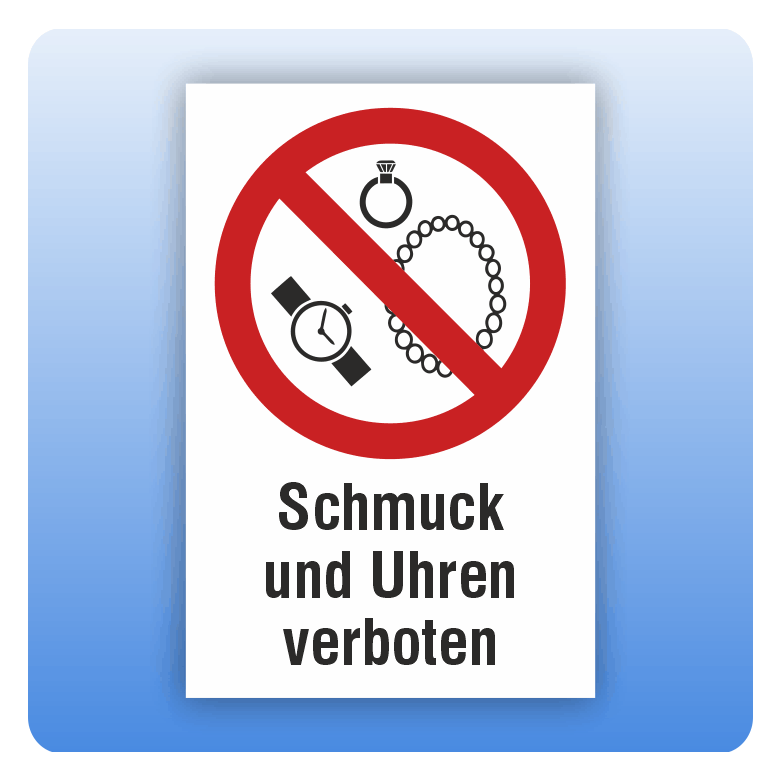 Kombi Verbotsschild Schmuck und Uhren verboten | Kombi-Verbotsschilder ...