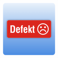 Qualitätssicherung Aufkleber "Defekt" 20x50 mm rot mit Symbol ...