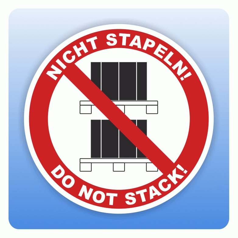 Verbotsschild Nicht stapeln / Do not stack | Verbotsschilder allgemein ...