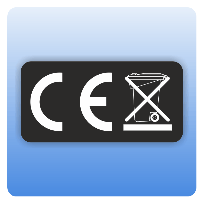 CE WEEE Kombizeichen schwarz Aufkleber | CE und Kombizeichen Aufkleber ...