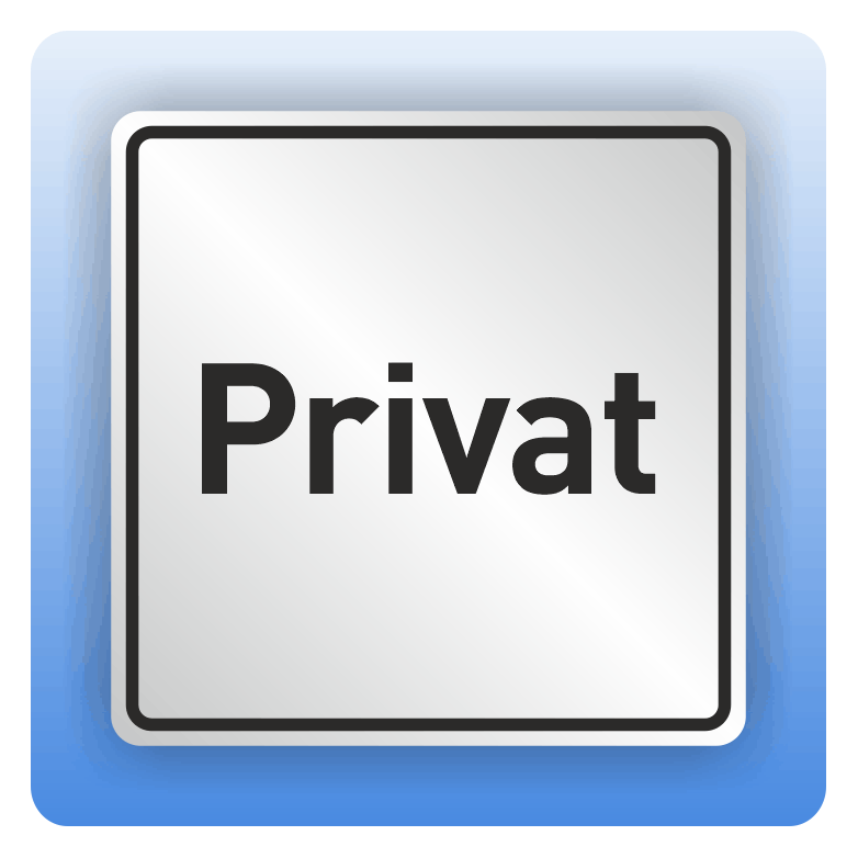 Symbolschild Privat | Symbolschilder mit Piktogramm als Alu ...