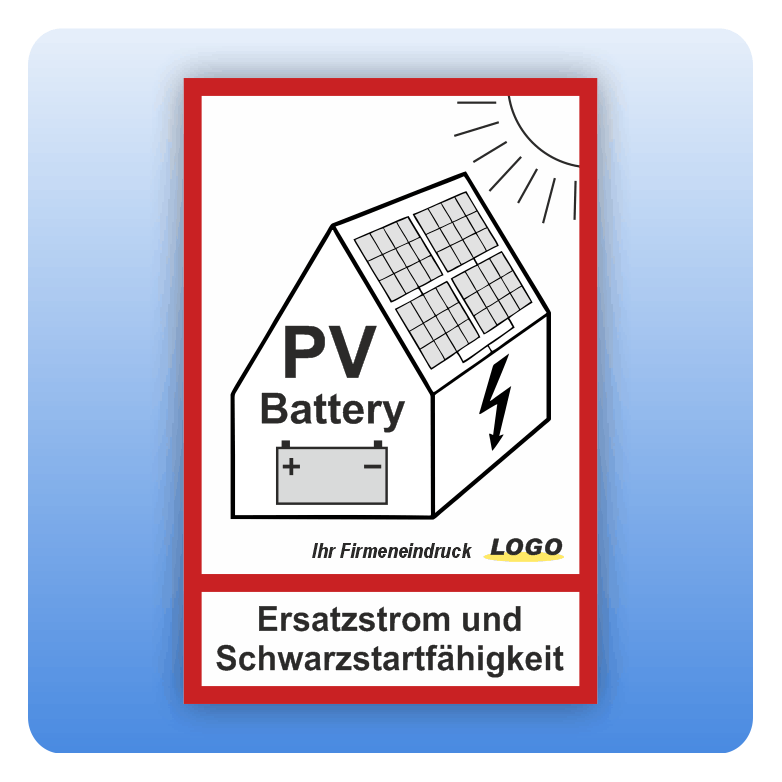 PV-Anlage Ersatzstrom und Schwarzstartfähigkeit (mit Firmeneindruck ...