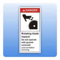Sicherheitszeichen Rotating blade hazard (ANSI Z535) Aufkleber ...