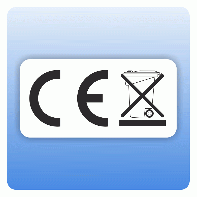 CE WEEE Kombizeichen weiss Aufkleber | CE und Kombizeichen Aufkleber ...