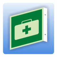 Fahnenschild Rettungszeichen Verbandskasten | Fahnenschilder (lang ...