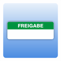 Qualitätssicherung Aufkleber "Freigabe" 15x40 mm in grün | QS Aufkleber ...